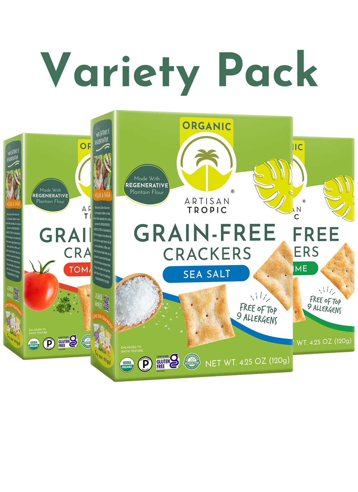 Organic Grain Free Crackers Variety Pack | Artisan Tropic